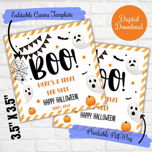 Boo Heres a Treat for You, Halloween Teacher Student Gift Tags ,school ...