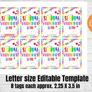 Editable Slap Band Slap Bracelet Gift Tags,slappy Valentines Day Tag ...