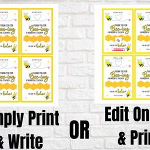 Thanks for Beeing a Wonderful Teacher, Appreciation Week Bees/honey ...