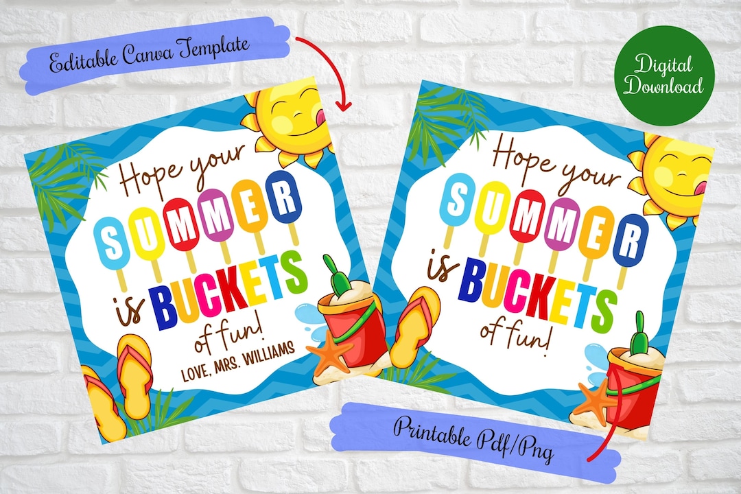 Buckets of Fun Gift Tags End of Year Gift Tags for - Etsy