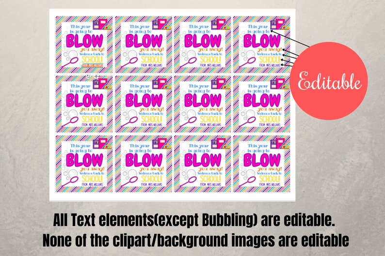 Back to School Bubbles Gift Tags This Year is Going to Blow | Etsy