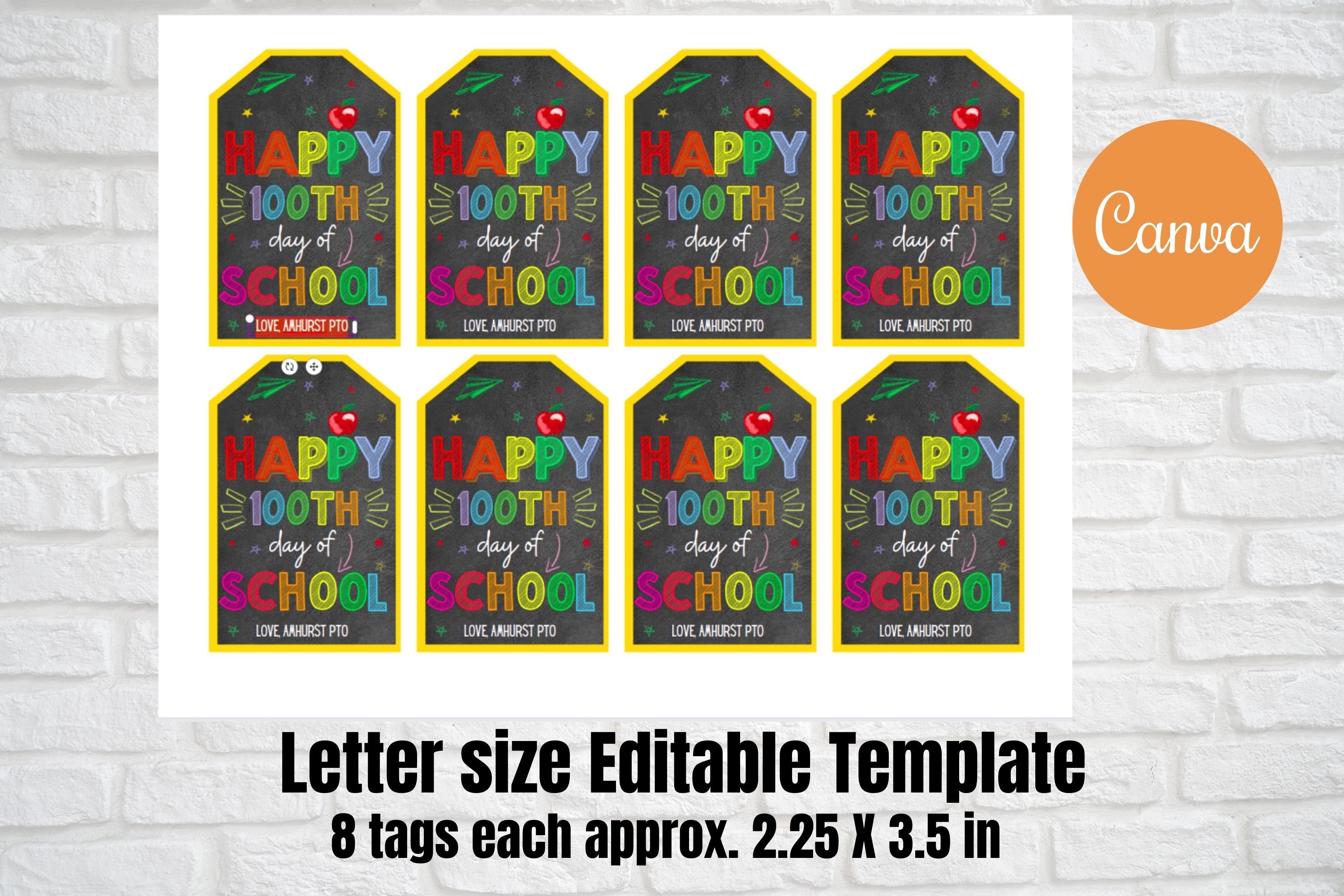 Happy 100th Day of School Gift Tags for Students Teachers - Etsy
