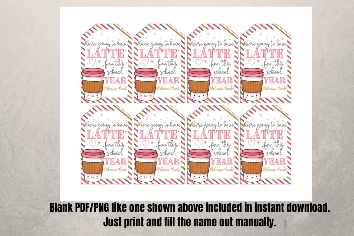 Back to School Coffee Gift Tags We're Going to Have Latte | Etsy
