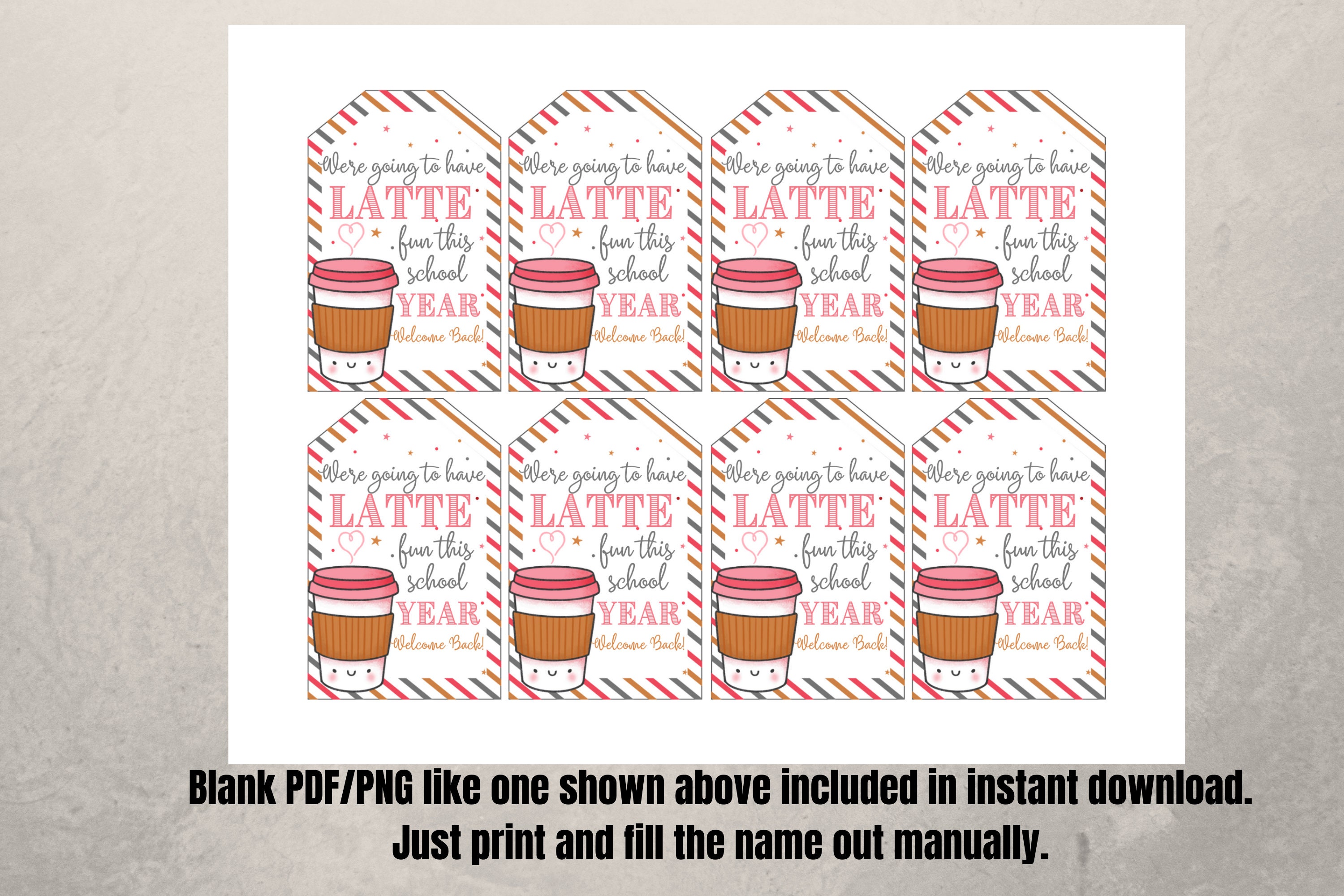 Back to School Coffee Gift Tags We're Going to Have Latte | Etsy