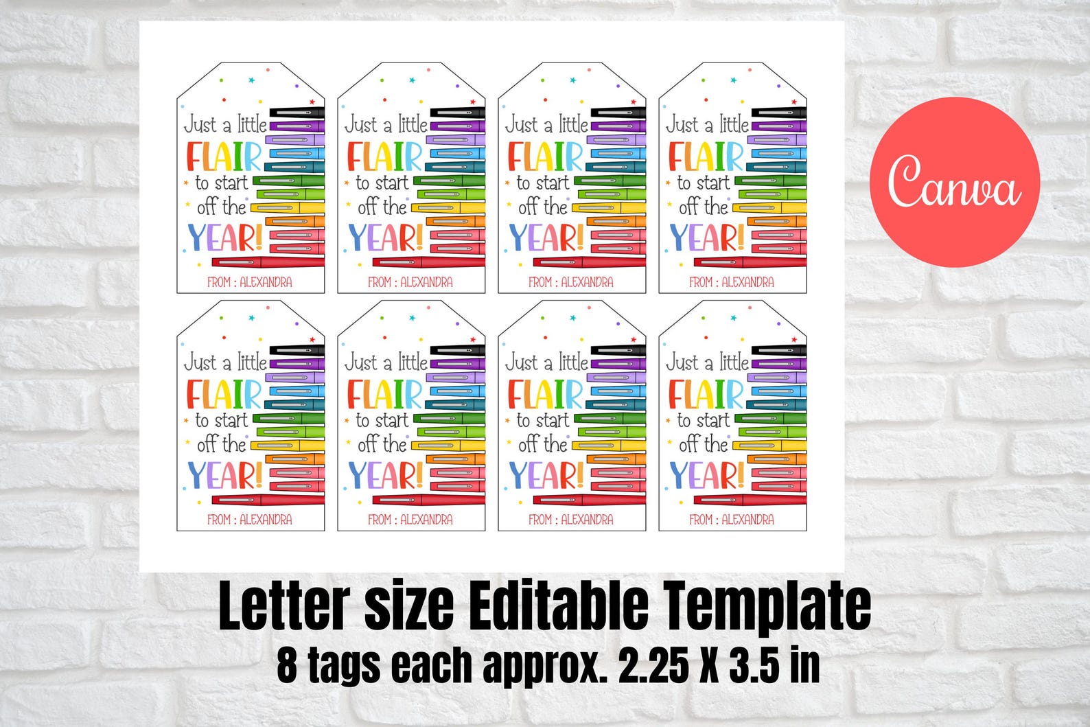 First Day of School Flair Felt Pen Gift Tags, Just a Little Flair to ...