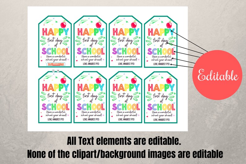 Happy First Day of School Gift Tags for Students Teachers | Etsy