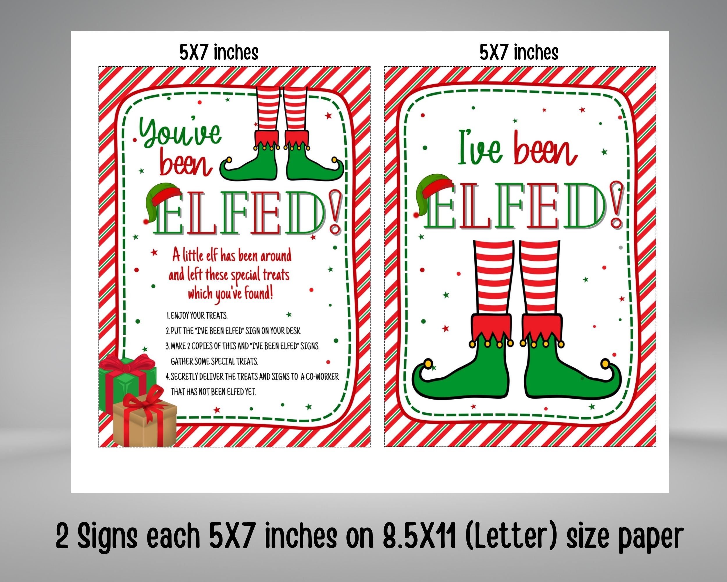 You've Been Elfed Co Worker Printable, I've Been Elfed Office Workplace ...