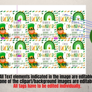 Co Worker St Patrick's Day Gift Tag,so Lucky to Have a Co-worker Like ...