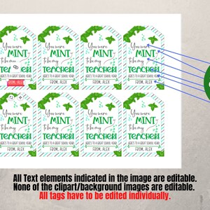 Mint Back to School Gift Tags for Teachers, You Were Mint to Be My ...