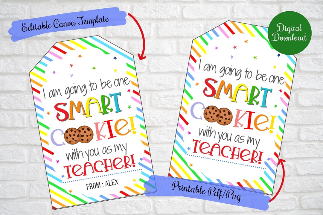 Back to School Cookie Gift Tags for Teacher, I'm Going to Be One Smart ...