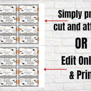 Bugs and Kisses Halloween Treat Bag Topper, Editable Halloween Gift ...