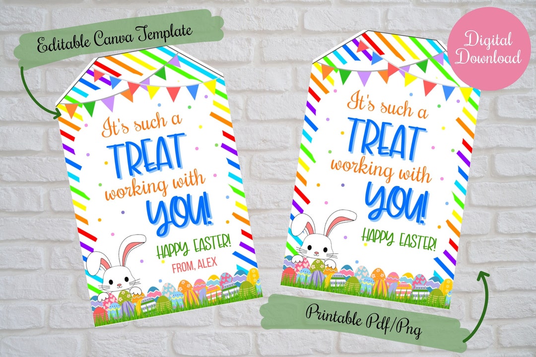 Co Worker Easter Gift Tags,such a Treat Working With You, Employees ...