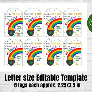 St Patrick's Day Printable Class Gift Tags, You Are the Pot of Gold at ...
