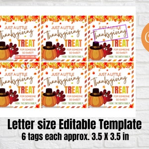 Thanksgiving Gift Treat Tags, Just a Little Thanksgving Treat Tags for ...