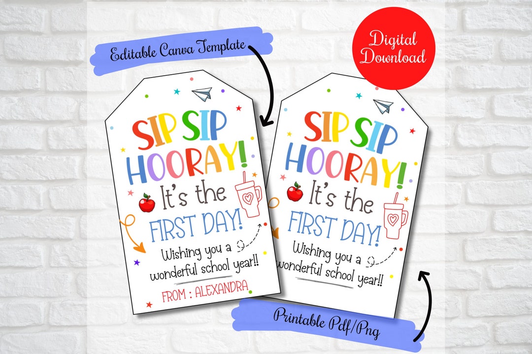 Sip Sip Hooray, It's the First Day, Back to School/college Tumbler, Cup ...