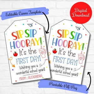 Sip Sip Hooray, It's the First Day, Back to School/college Tumbler, Cup ...
