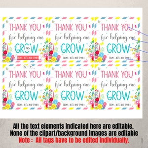 Thanks for Helping Me Grow, Teacher Appreciation Week End of Year Gift ...