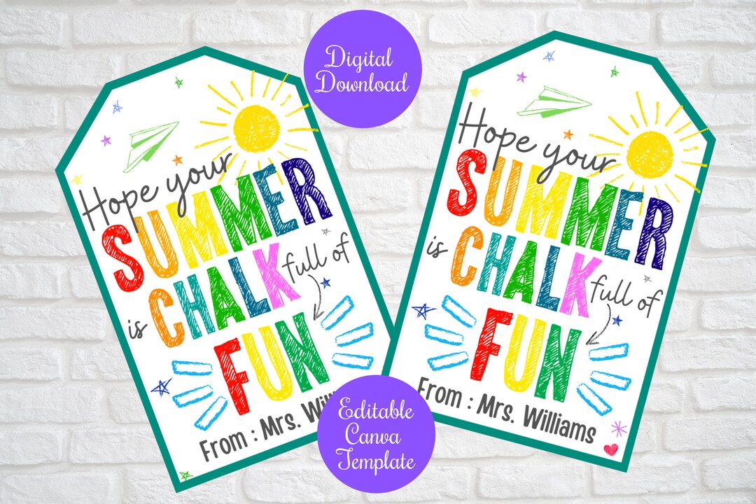 Chalk Full of Fun Gift Tags End of Year Gift Tags for - Etsy
