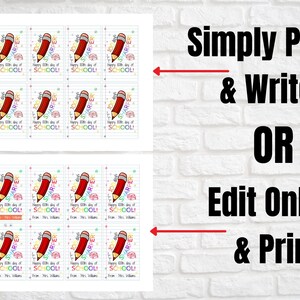 100th Day of School Pencil Gift Tags for Students 100 Days | Etsy