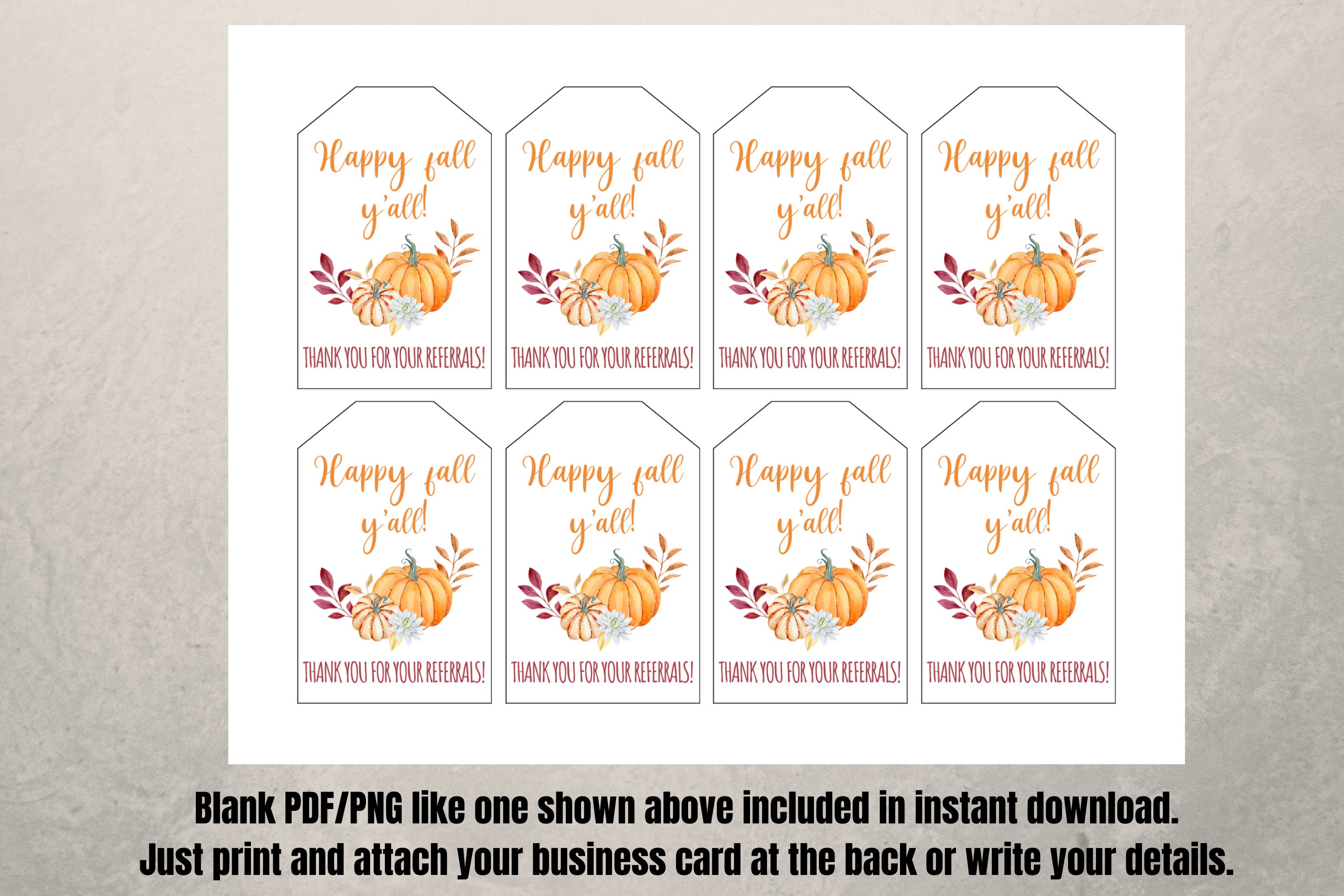 Happy Fall Yall Gift Tagsthank You for Your Referrals Client - Etsy