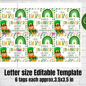 Co Worker St Patrick's Day Gift Tag,so Lucky to Have a Co-worker Like ...