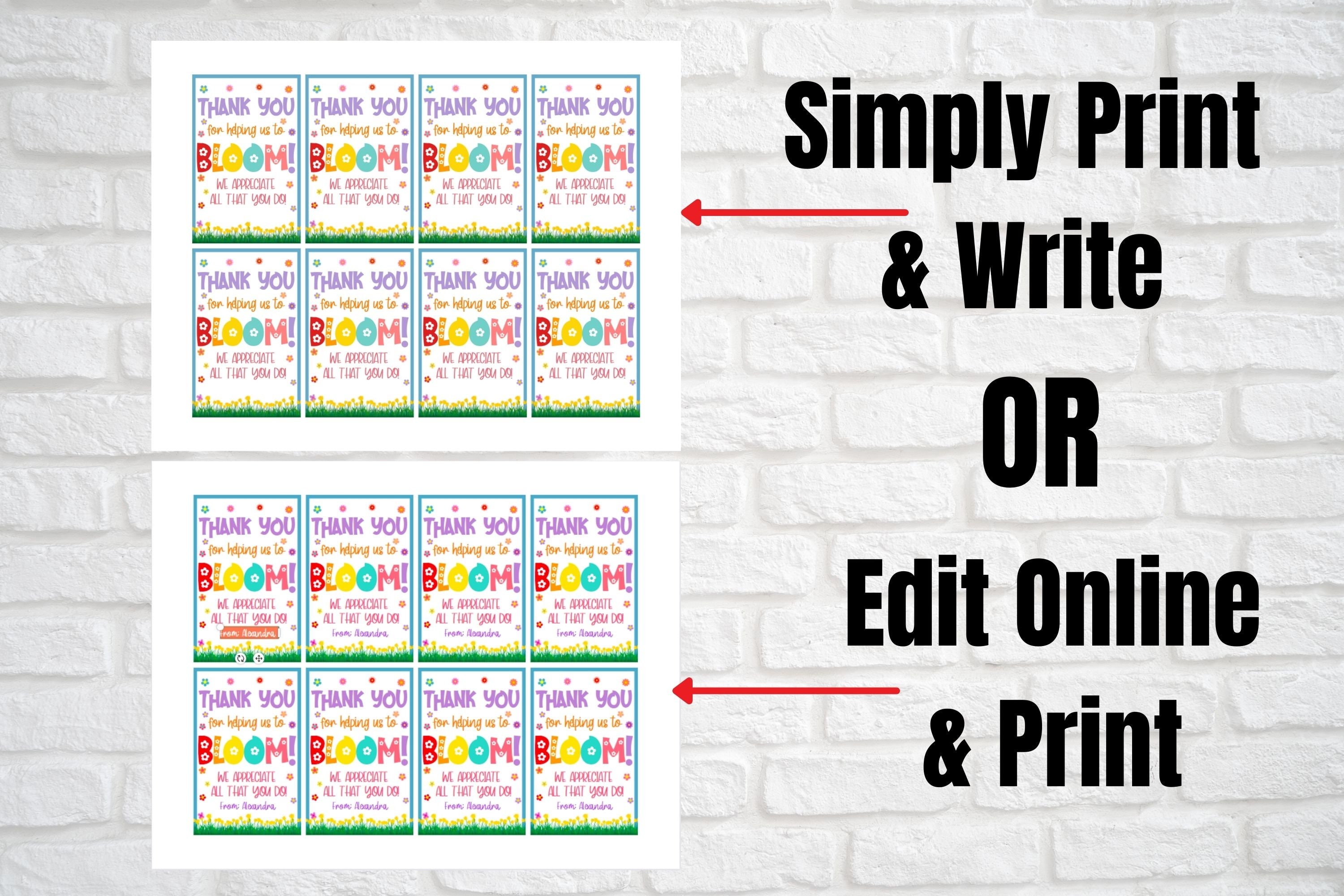 Teacher Appreciation Gift Tags Thank You for Helping Us to - Etsy