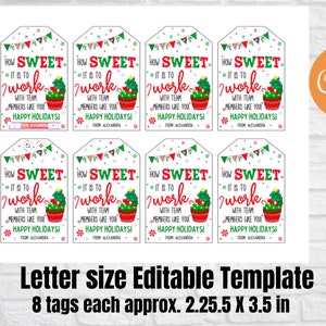 How Sweet It is to Work With Team Member Like You ,christmas Gift Tags ...