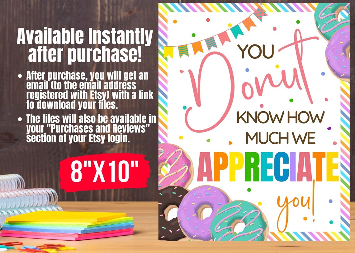 You Donut Know How Much We Appreciate You Teacher | Etsy