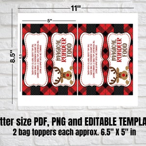 Magical Reindeer Food Treat Bag Toppers,editable Reindeer Food Poem ...