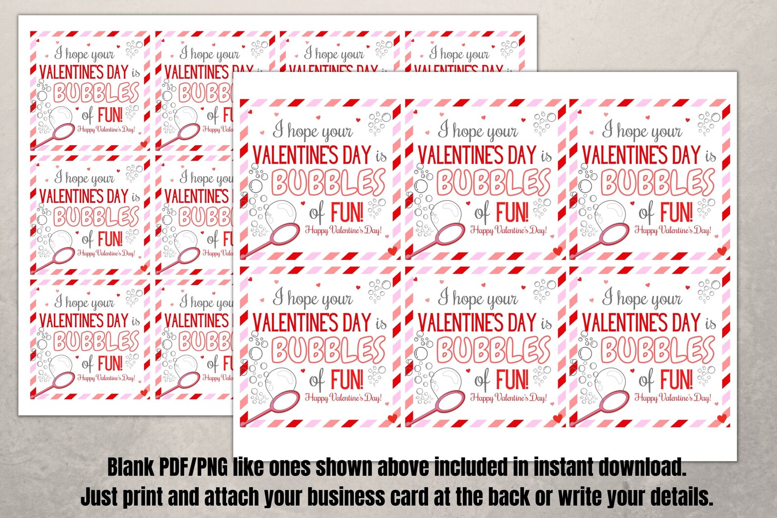 Valentine Bubbles Gift Tags, I Hope Your Valentine's Day is Bubbles of ...