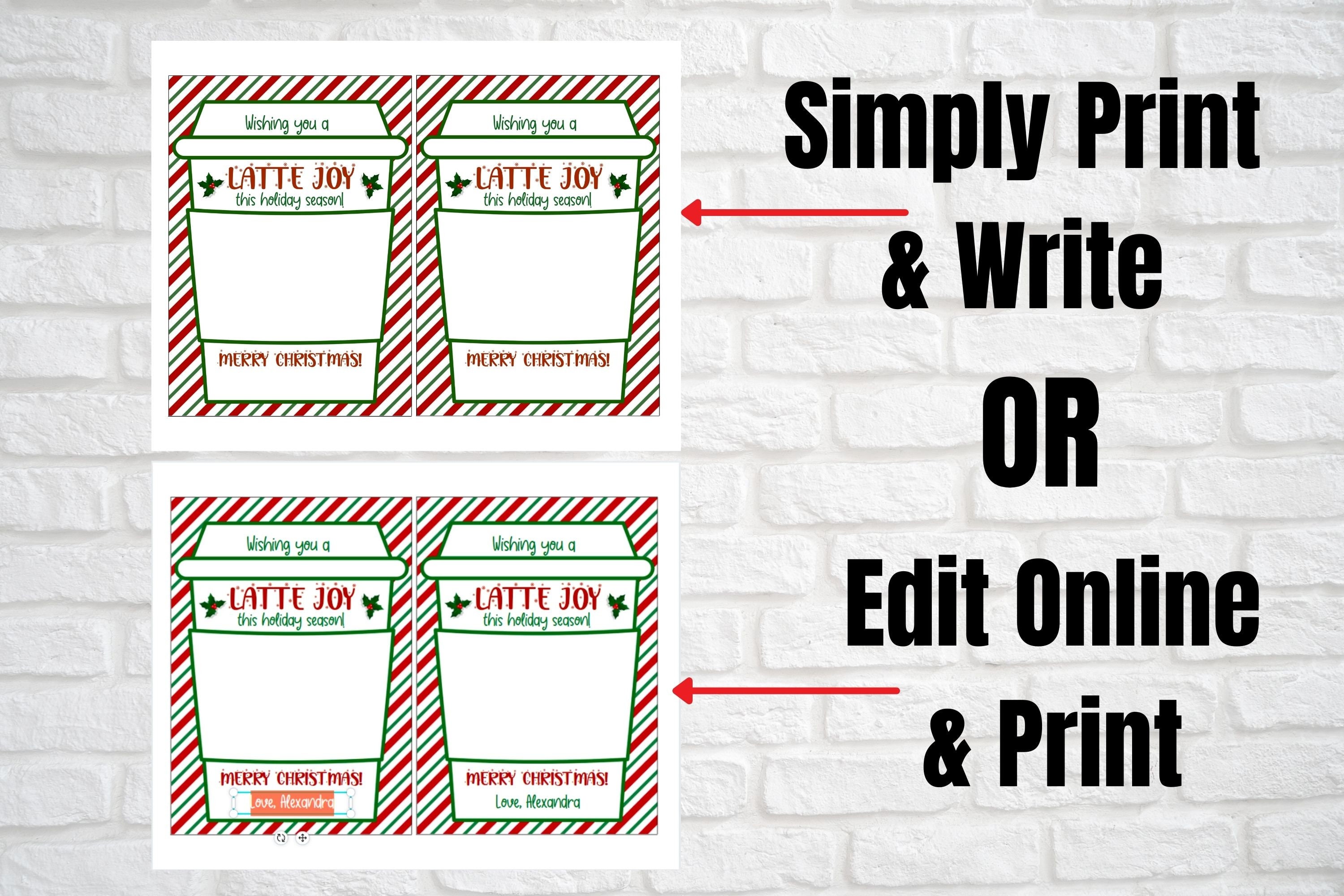 Wishing You a Latte Joy This Holiday Season christmas Coffee | Etsy