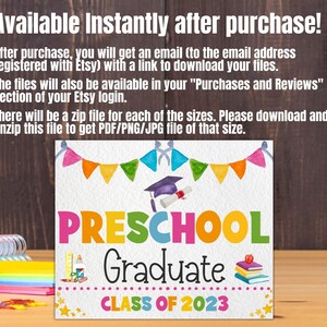 Preschool Graduation Photoprop Sign Preschool Last Day 2023 - Etsy