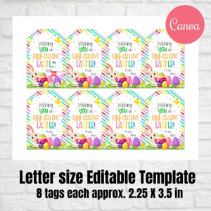 Wishing You an Eggcellent Easter , Easter Eggs Treat Tag for Class ...