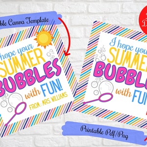 End of Year Class Bubbles Gift Tags Hope Your Summer is - Etsy UK