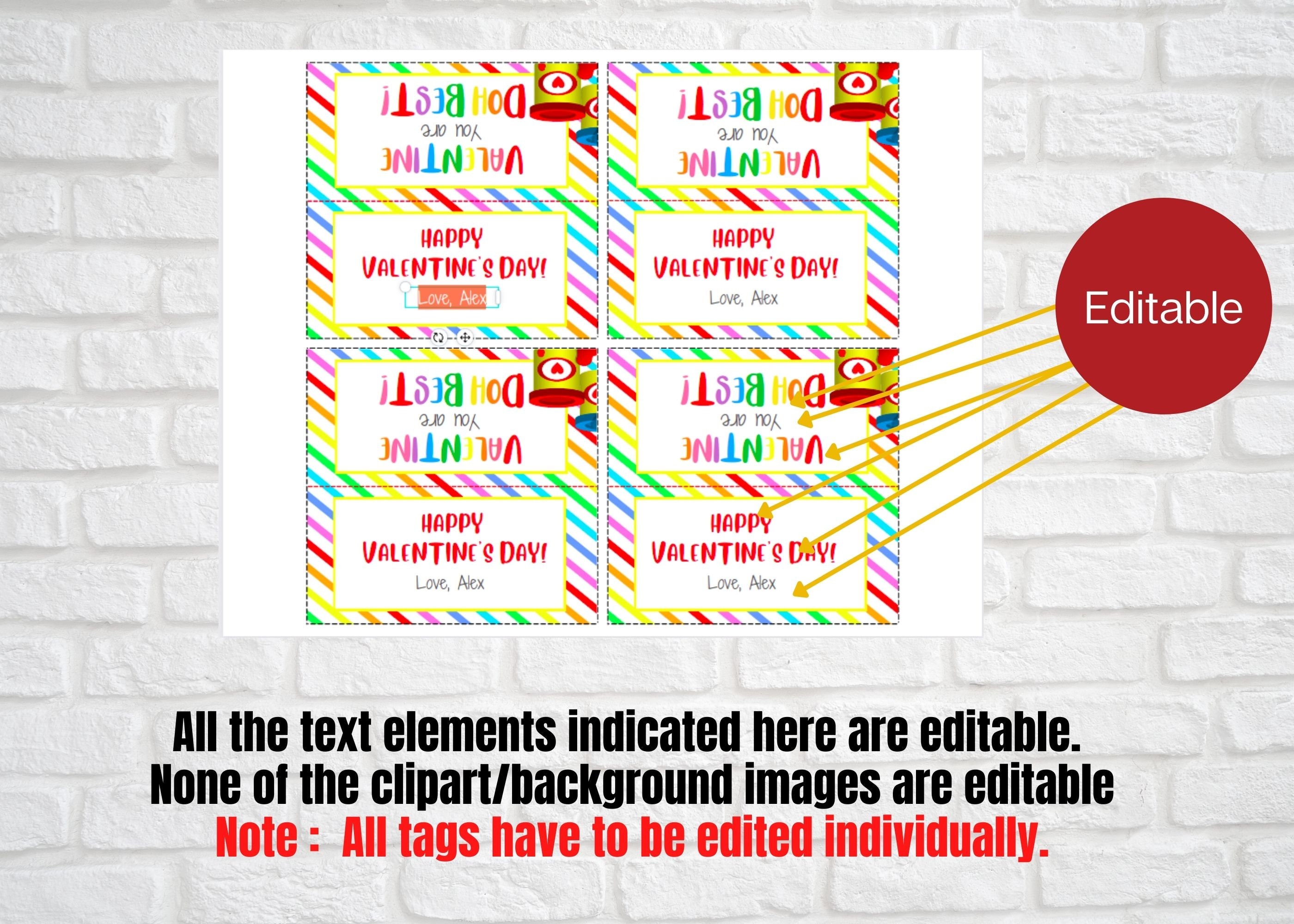 Printable Valentine Treat Bag Toppers for Bouncy | Etsy