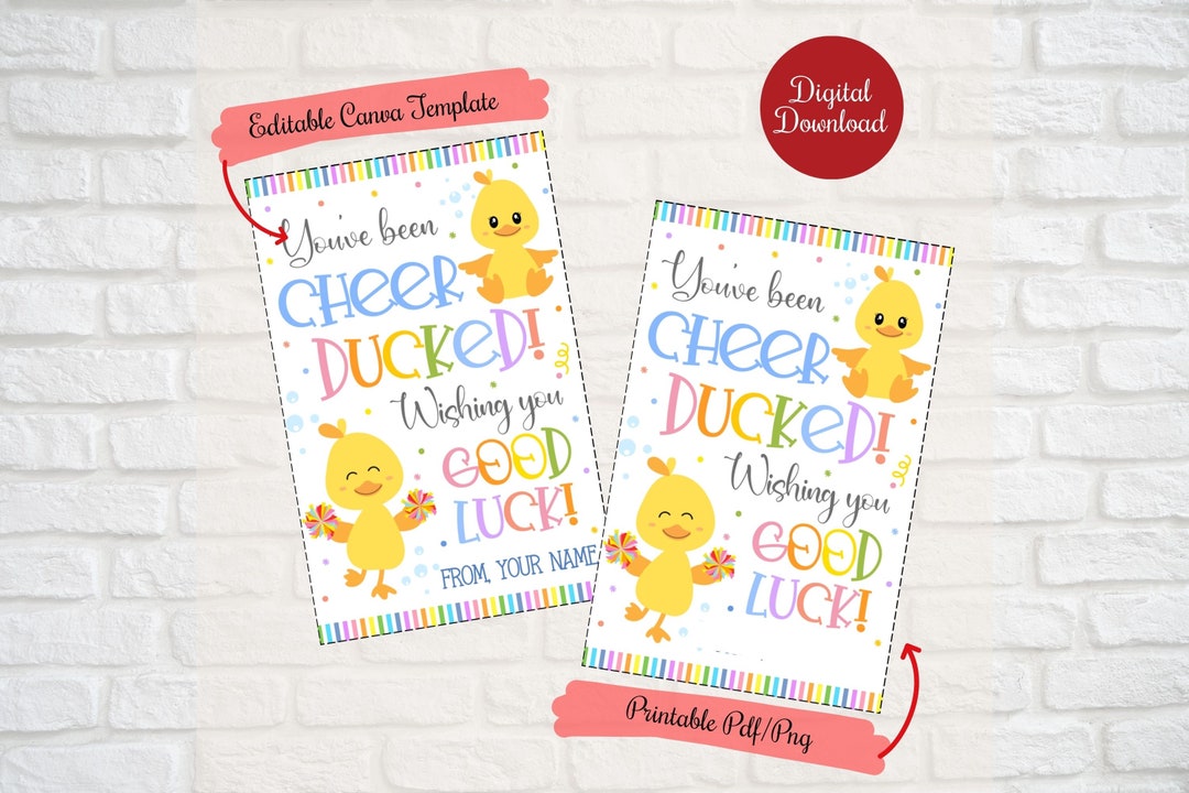 You've Been Cheer Ducked, Rubber Duck Good Luck Cheer Team Tags, Dance ...