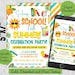 EDITABLE End of School Party Invite Evite ,so Long School, Hello Summer ...