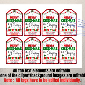 Merry Kissmas and a Chappy New Year Gift Tags,christmas Lip Balm ...