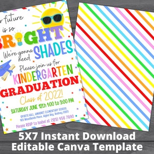 EDITABLE Kindergarten Graduation Ceremony Invite Evite ,preschool ...