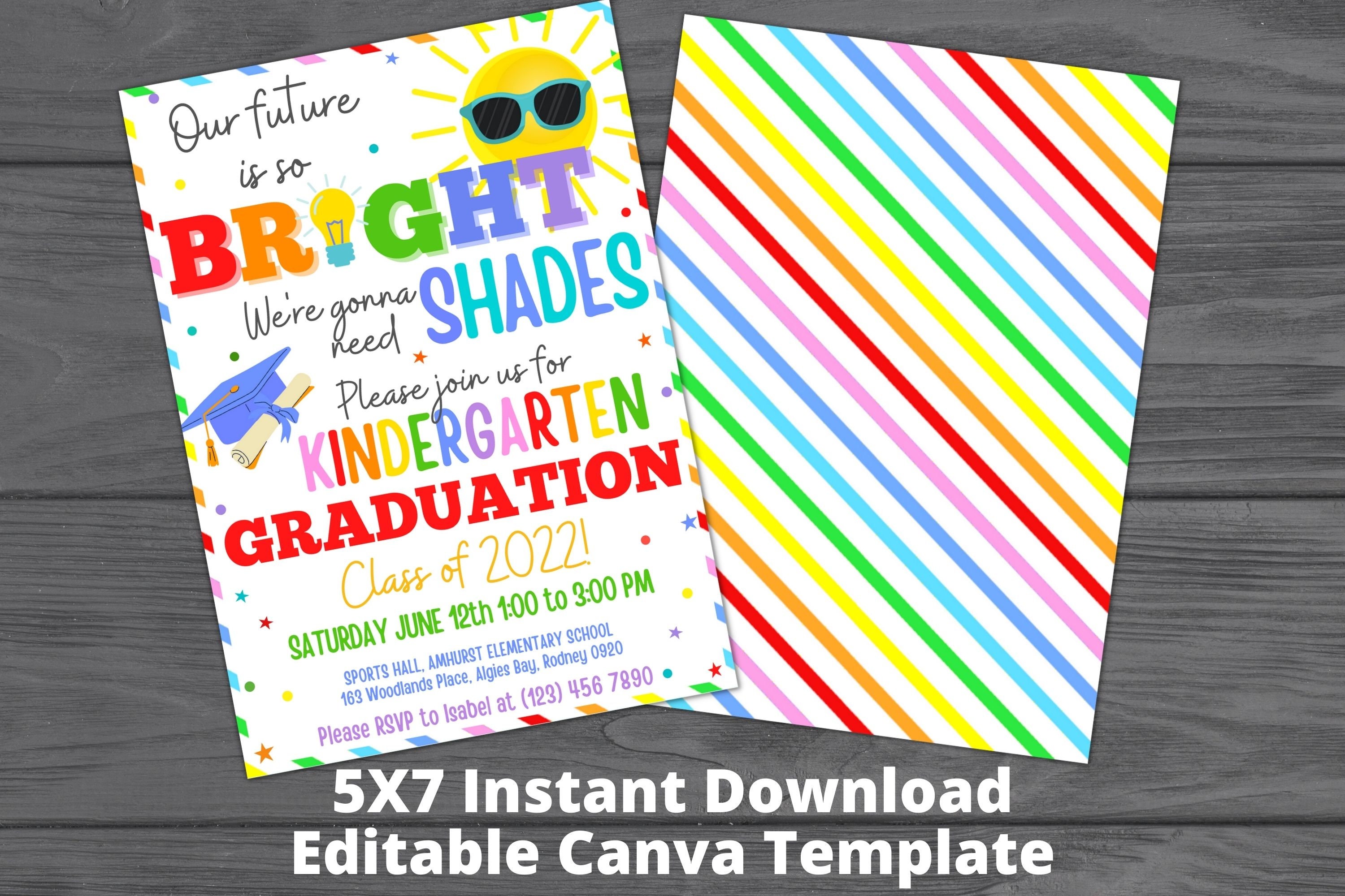 EDITABLE Kindergarten Graduation Ceremony Invite Evite ,preschool ...