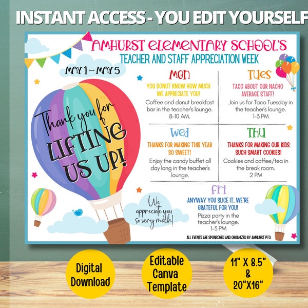 Teacher Appreciation Week Theme Ideas - Etsy