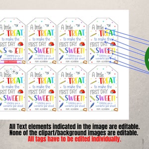 A Little Treat to Make the First Day Sweet, Editable Back to School ...