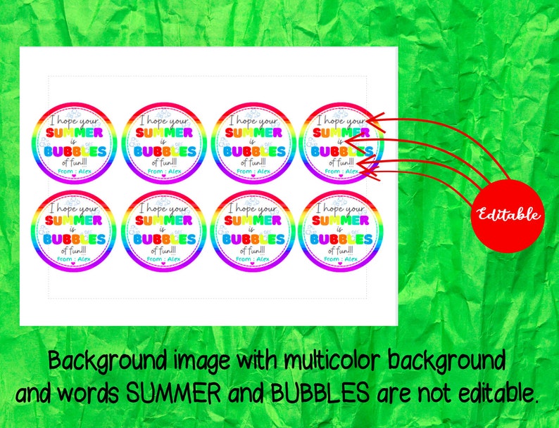 End of Year Class Bubbles Gift Tags Hope Your Summer is - Etsy