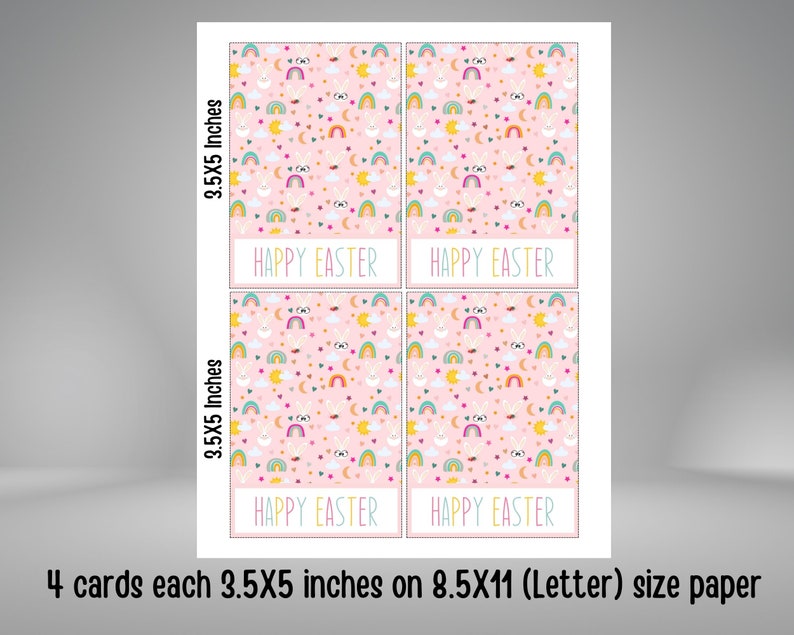 Printable Happy Easter Mini Cookie Cards, 3.5"x5" Cookie Card, Easter ...