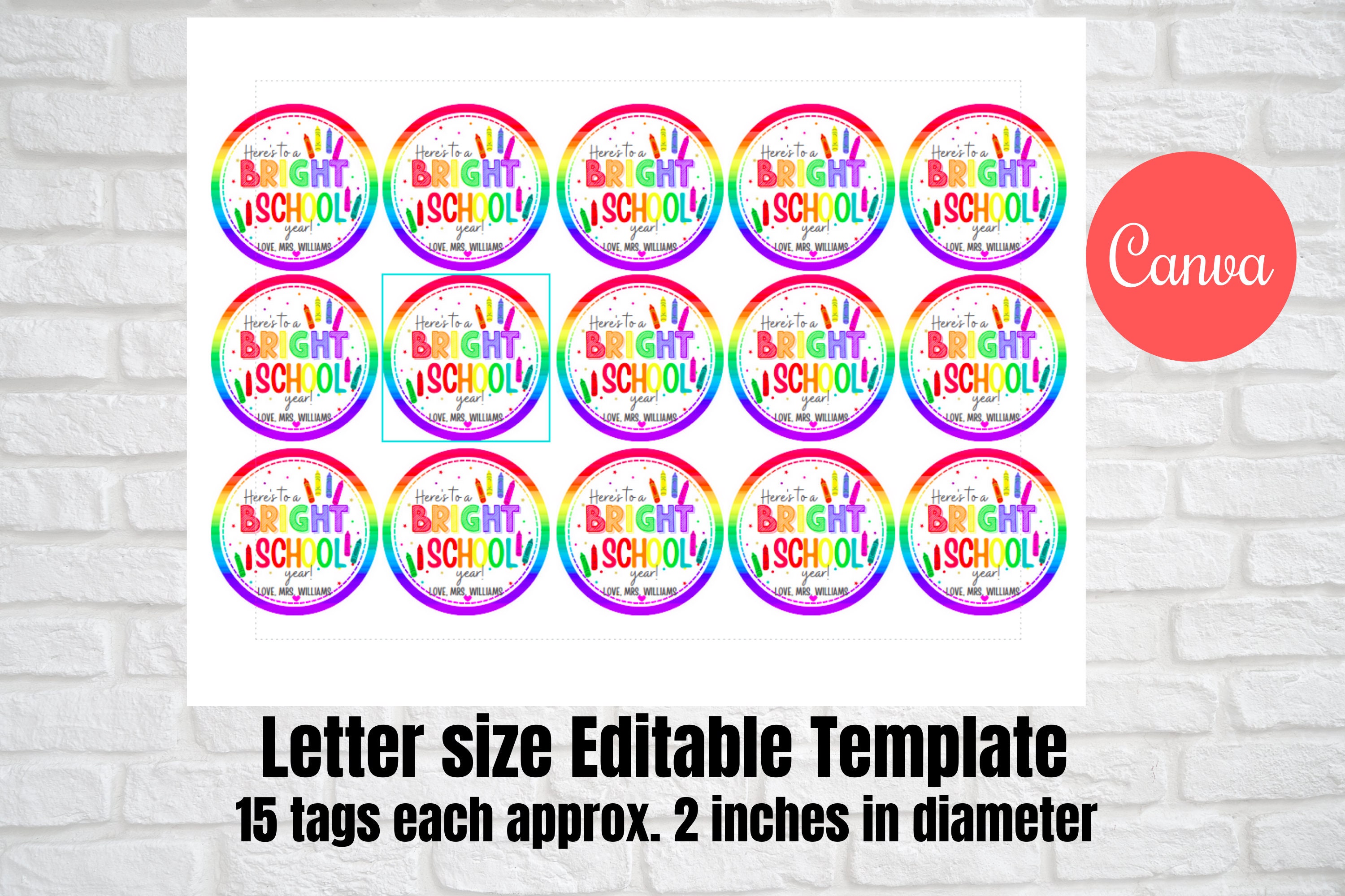 First Day of School Crayons Gift Tags Here's to a Bright - Etsy