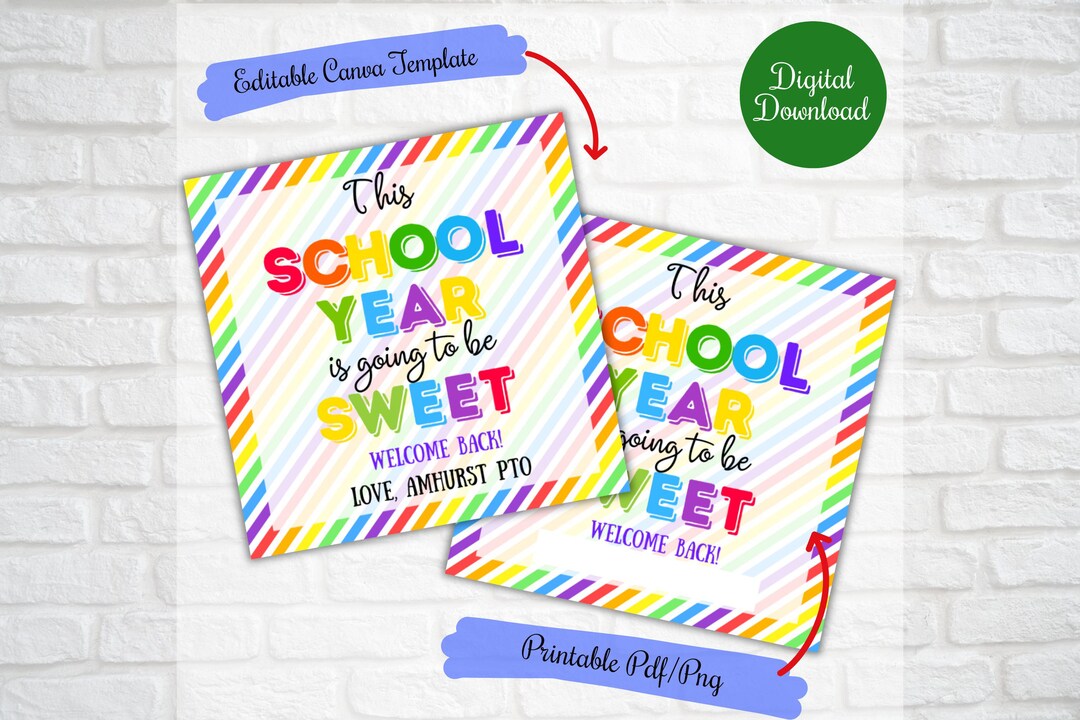 Back to School Candy Gift Tags, This School Year is Going to Be Sweet ...
