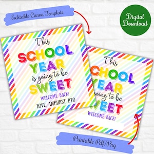 Back to School Candy Gift Tags, This School Year is Going to Be Sweet ...