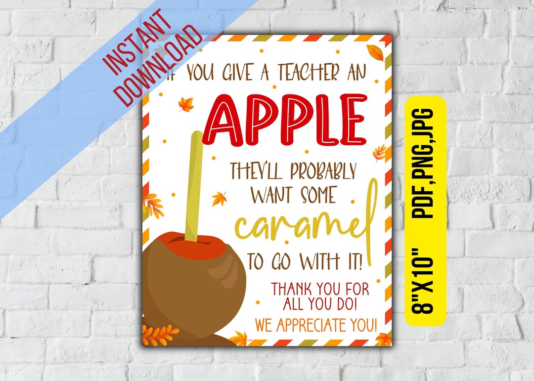 If You Give Teacher an Apple , Fall Caramel Apple Teacher Staff ...