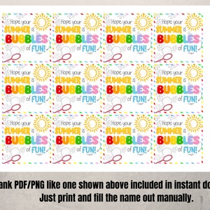 Hope Your Summer is Bubbles With Fun,end of Year Class Bubbles Gift ...