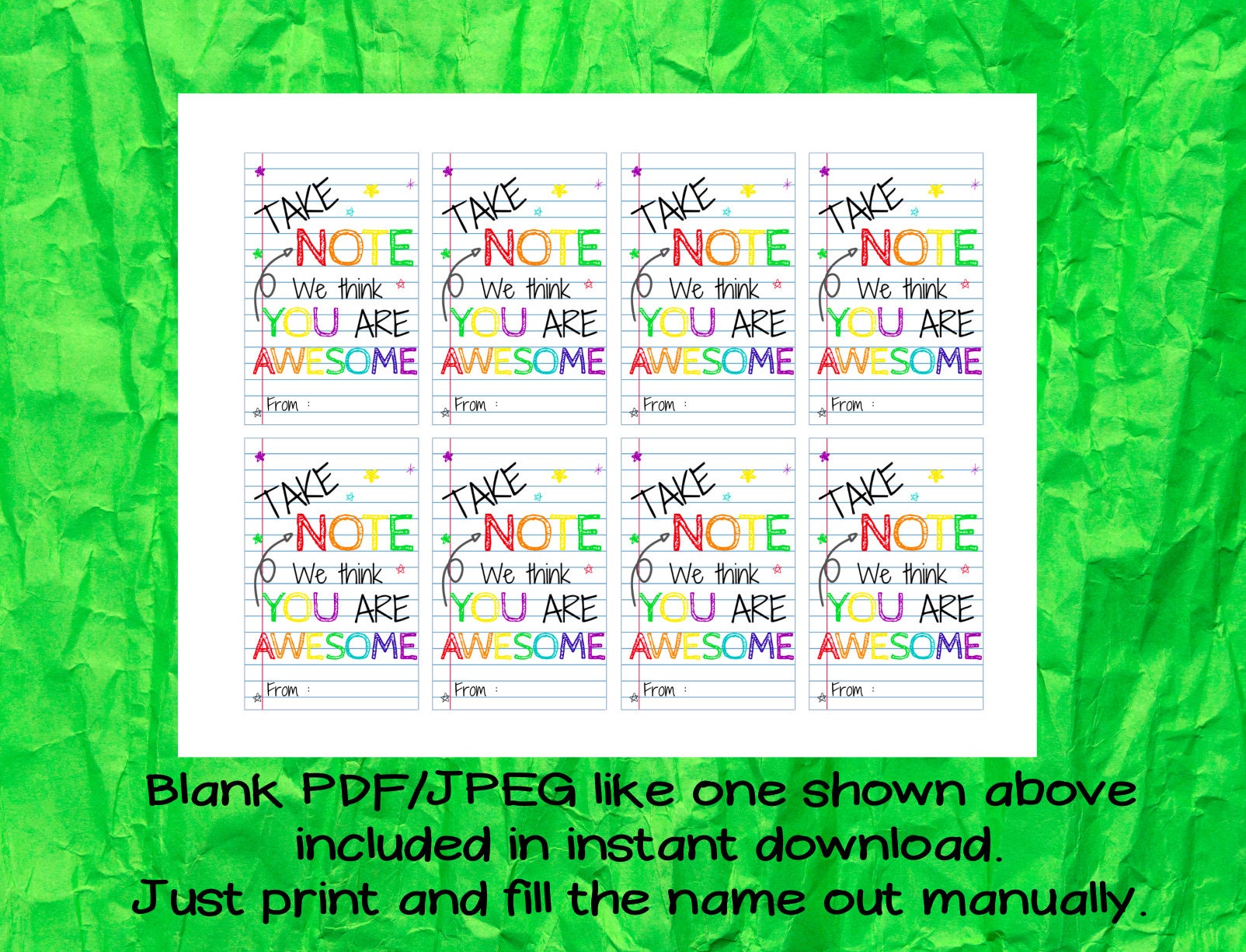 Take Note You Are Awesome Gift Tags Editable Thank You Gift - Etsy